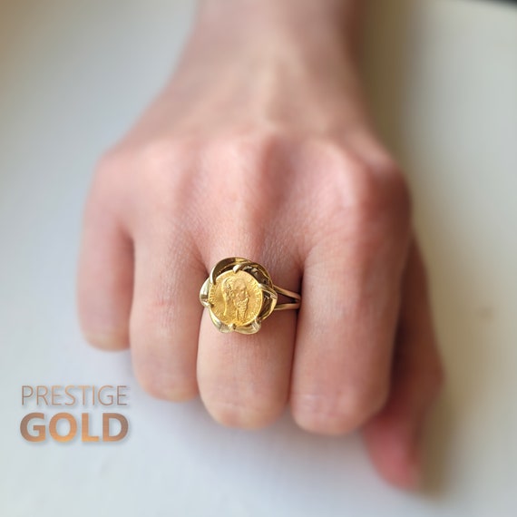 Gold Maximilian Mexican Emperor Ring 9ct - Gold Coin … - Gem
