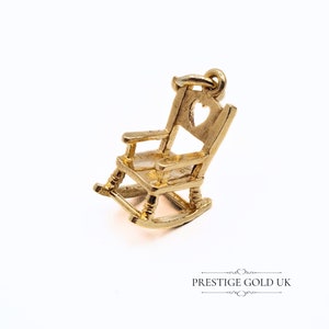 Vintage Gold Rocking Chair Charm - 1970s Tiny Heart Rocking Chair ...