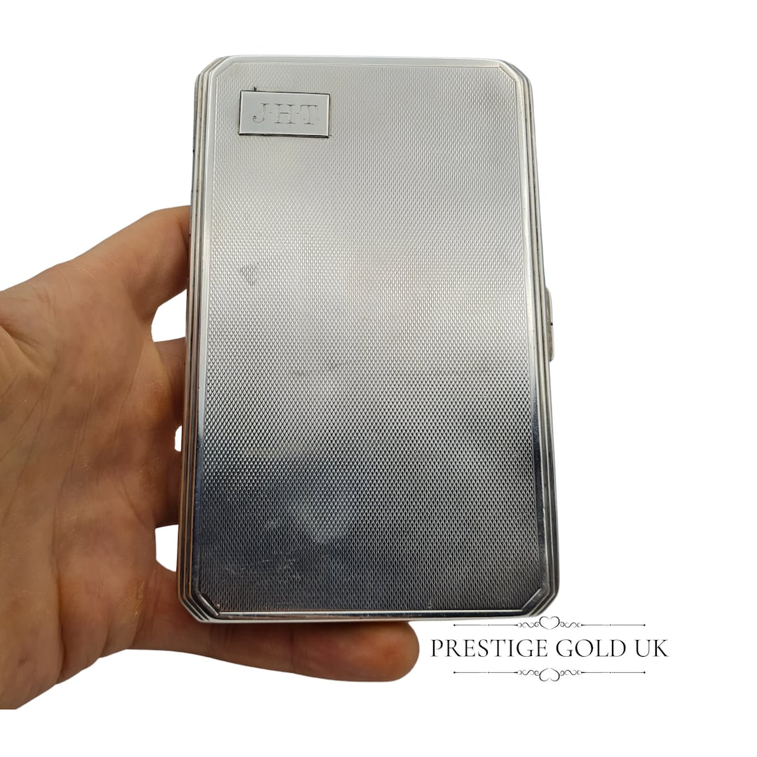Sterling Silver English Cigarette Case - 1930s Monogrammed - British ...