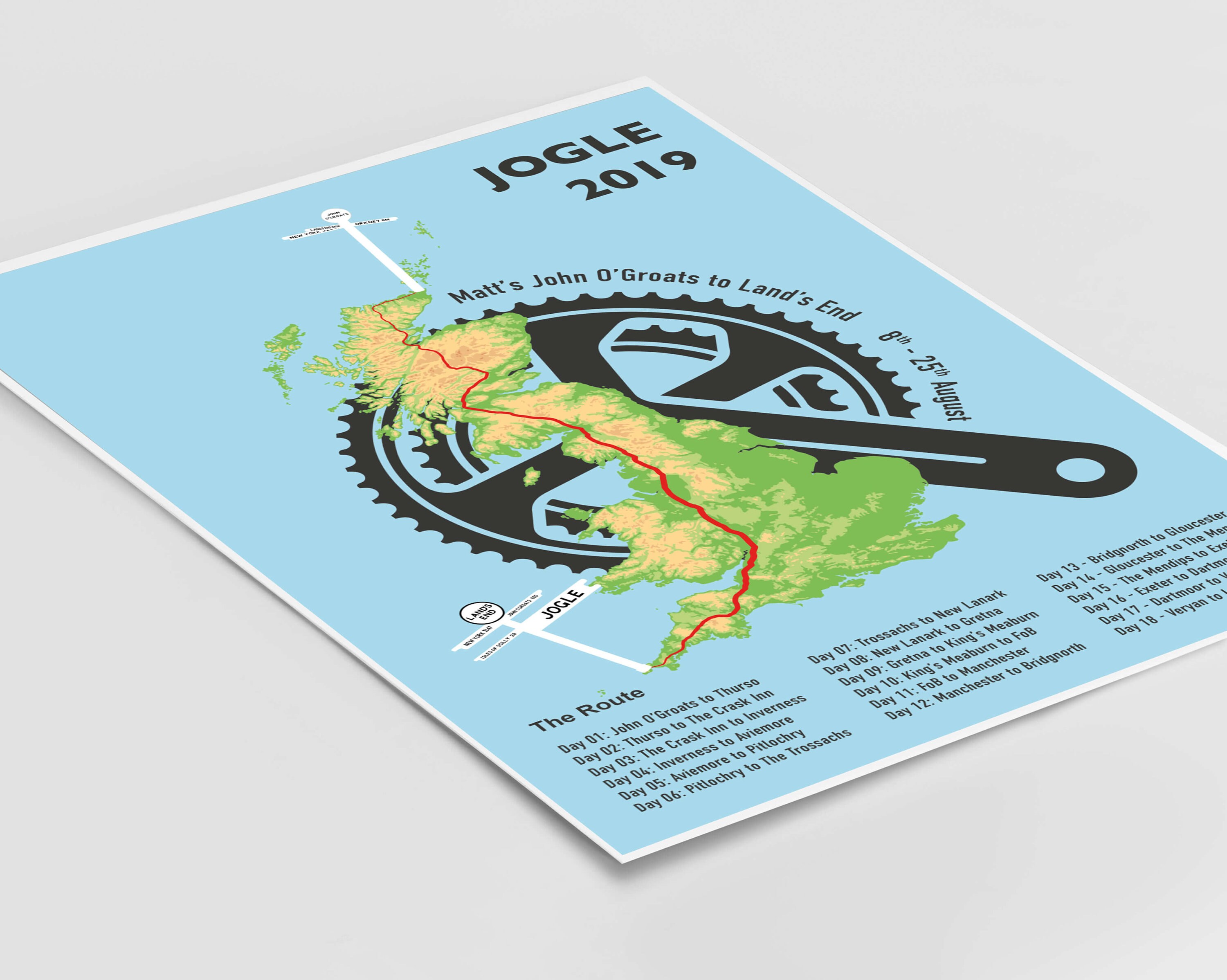 Personalised LEJOG/JOGLE Route Map Cycle Touring, End to End, Travel ...