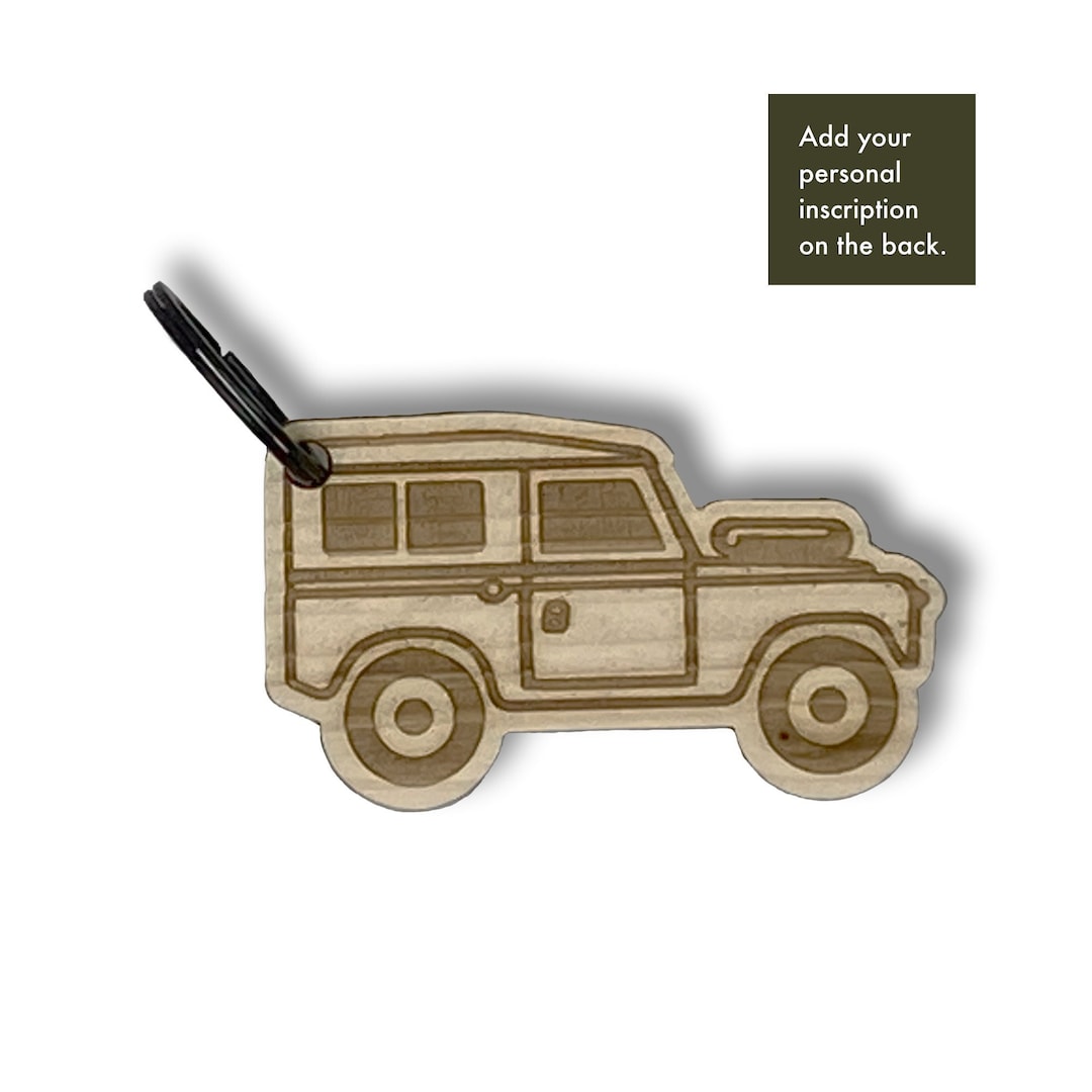 Personalised Land Rover Defender Key Ring, Thick and Durable Wooden ...