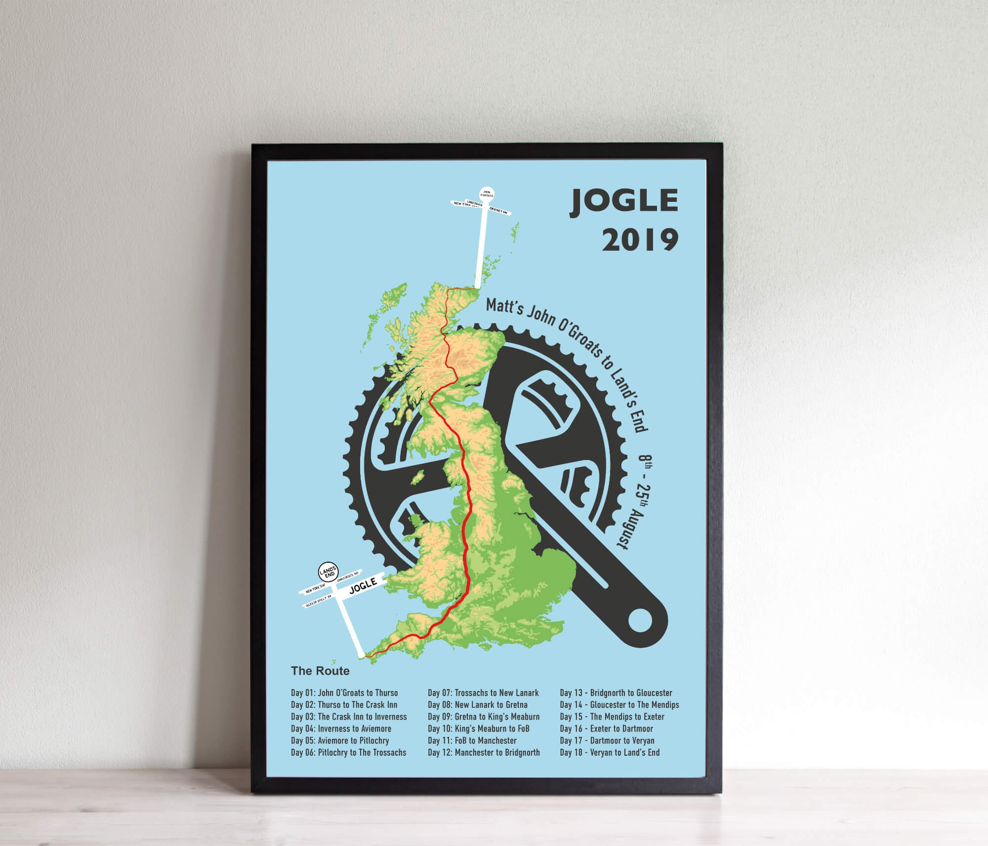 Personalised LEJOG/JOGLE Route Map Cycle Touring, End to End, Travel ...