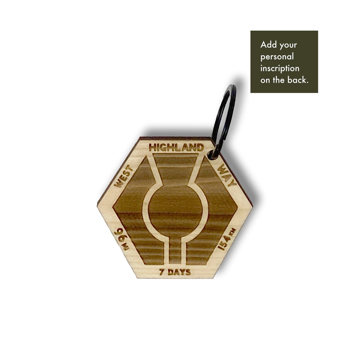 West Highland Way - Personalised Backpack Key Ring, Wooden Zipper Pull ...