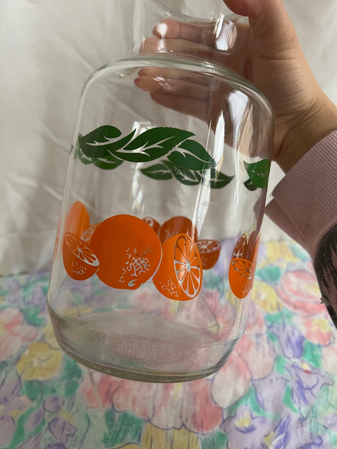 Vintage Anchor Orange Juice Glass Pitcher, Carafe, Vase, Kitchen Decor ...