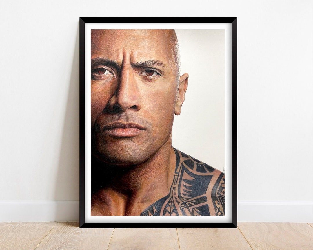 Dwayne the Rock Johnson Drawing Print - Etsy