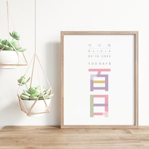 Baekil, 백일, 100 Days, Personalized Sign, Dohl, Dol, Korean 1st Birthday ...
