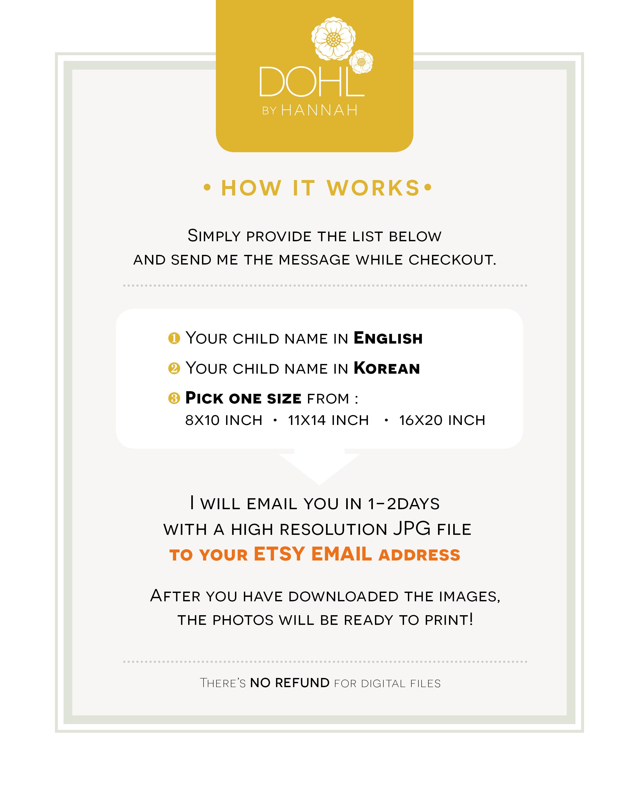 Personalized, Dohl, Dol, Korean 1st Birthday, Sign, Dohl Decoration ...