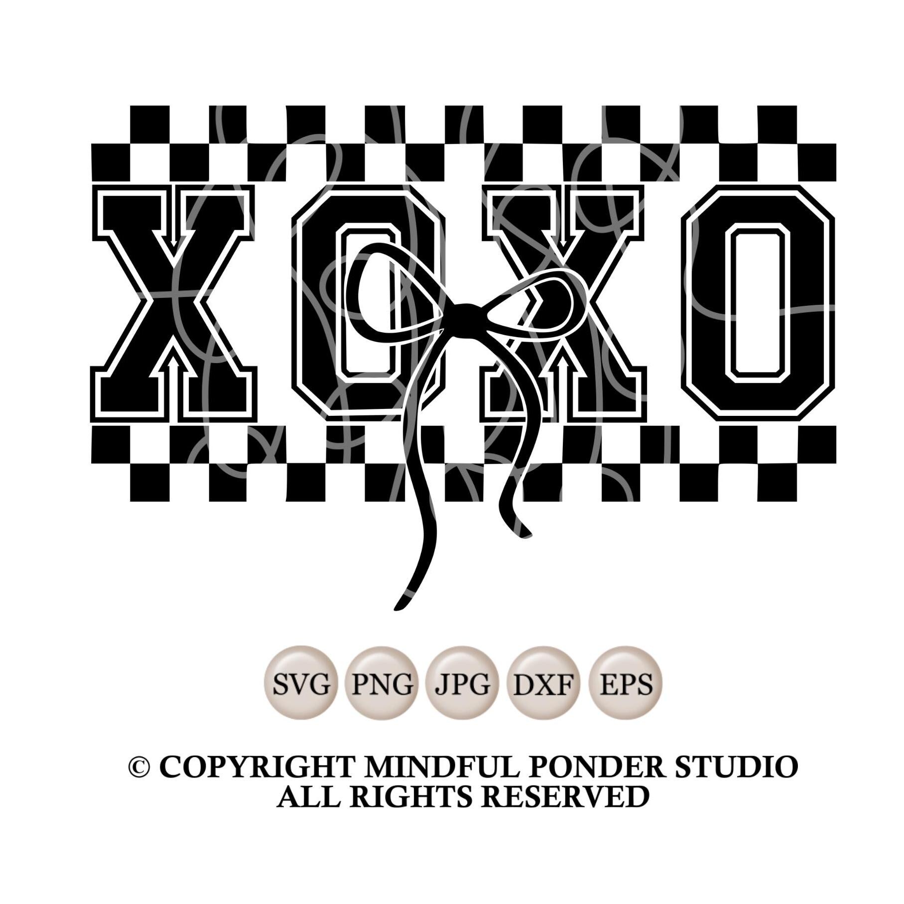 XOXO Checkered PNG, Coquette Valentines Varsity Png, Valentines Day ...