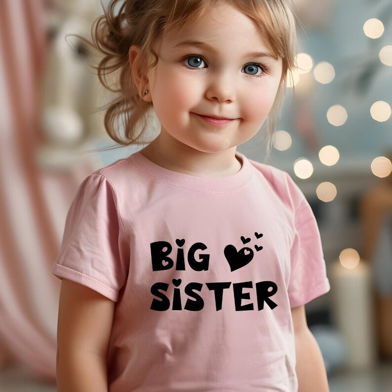 Big Sister Png, Sibling Png, Sister T-shirt Design, Big Sis Sublimation Svg, Baby Announcement ...