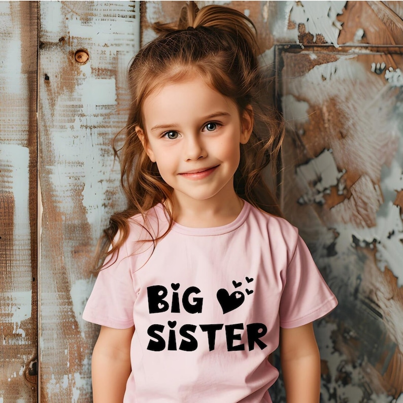 Big Sister Png, Sibling Png, Sister T-shirt Design, Big Sis Sublimation Svg, Baby Announcement ...