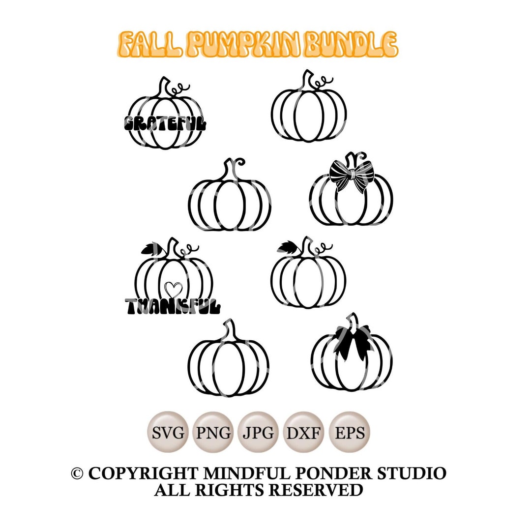 Pumpkin SVG Bundle, Pumpkin SVG, Pumpkin Vector, Halloween Svg, Fall ...