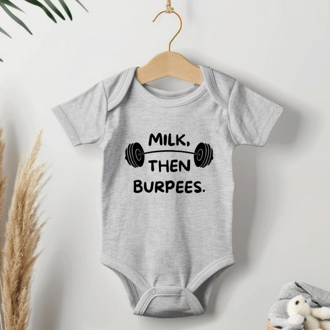 Milk Then Burpees, Baby Gift for Gym Lovers, Baby Shower Gift Ideas for ...