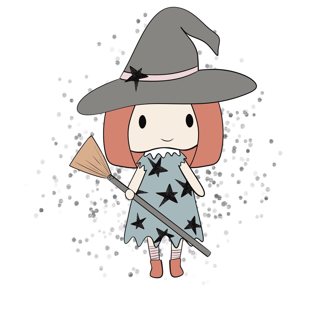 Digital Stamp, Digistamps, Printable, Illustration Little Witch - Etsy