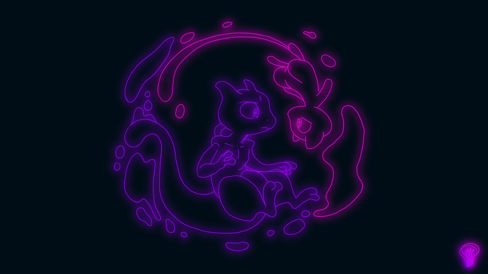 Pokémon fondo de pantalla HD de neón mew mewtow | Etsy