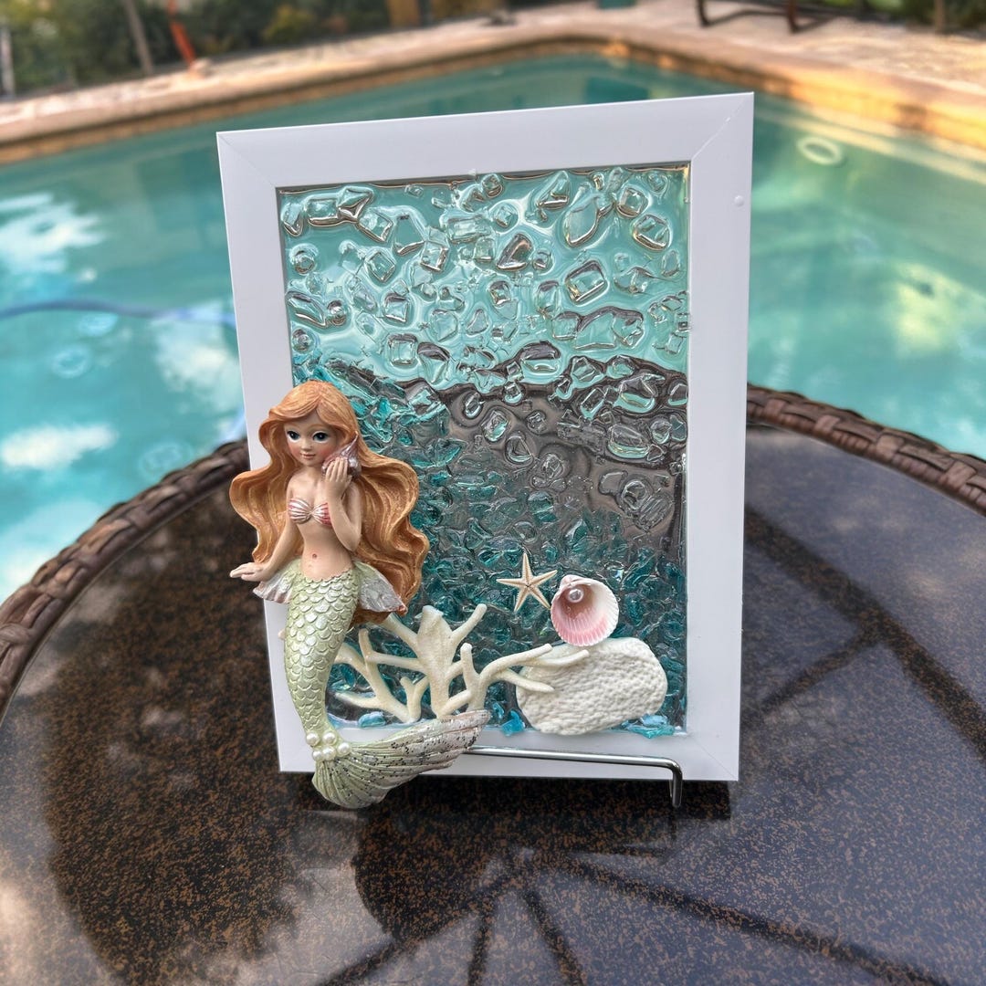 Mermaid Resin Frame/mermaid Picture/coastal Wall Table Decor - Etsy