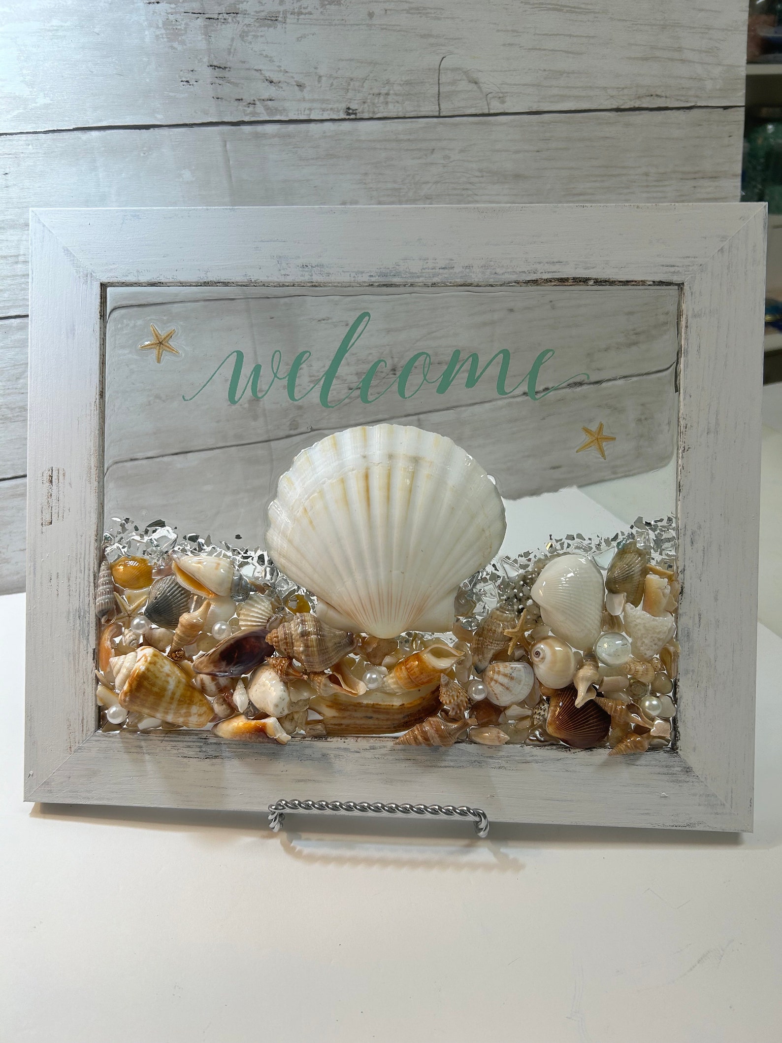 Seashell Welcome Wall Picture/beach Wall Art/coastal Decor/welcome Sign ...