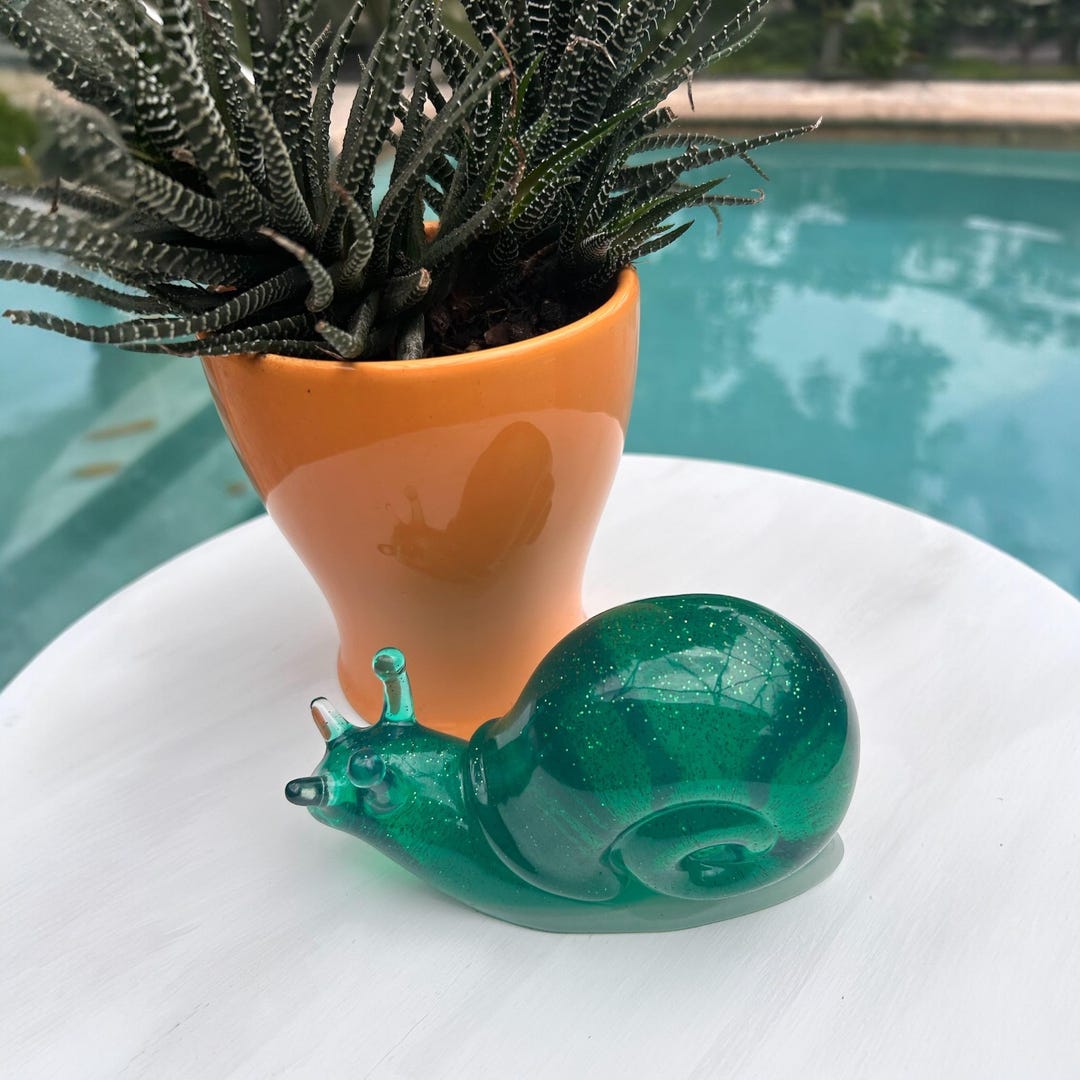 Snail Resin Art/seafoam Snail Shelf Sitter/coastal Decor - Etsy