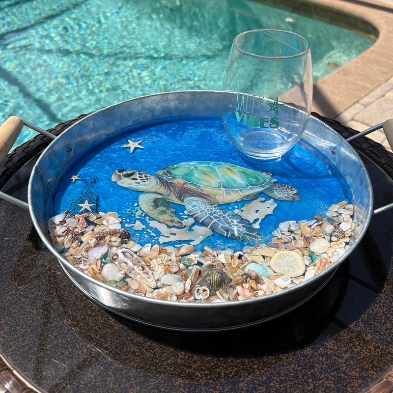 Round Metal Tray - Etsy