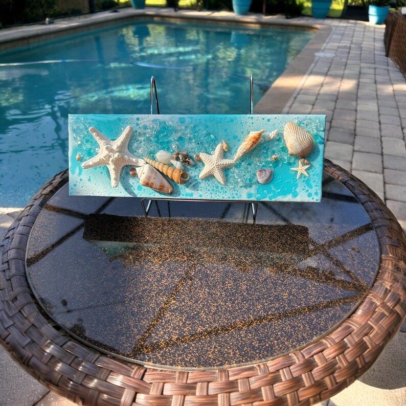 Resin Seashell Art/ Coastal Ocean Decor - Etsy