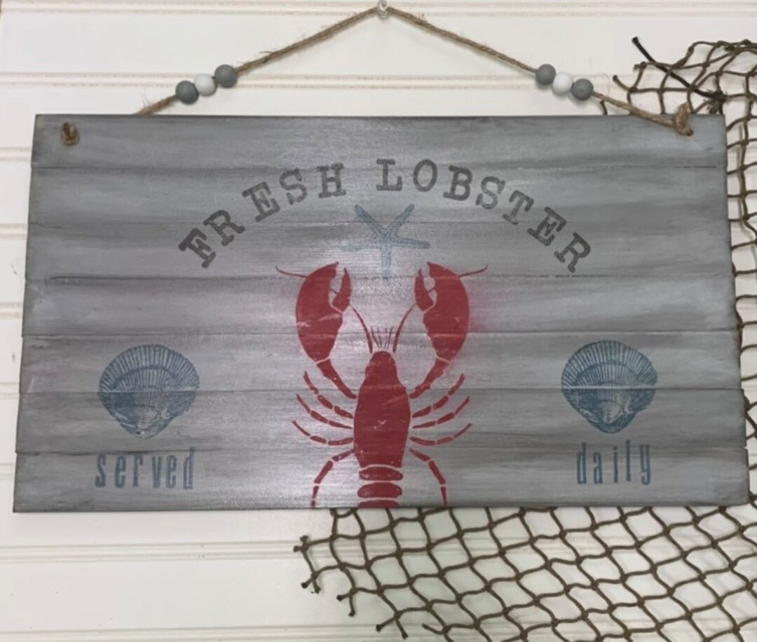 Lobster Wall Sign/coastal Wall Picture/beach Sign - Etsy