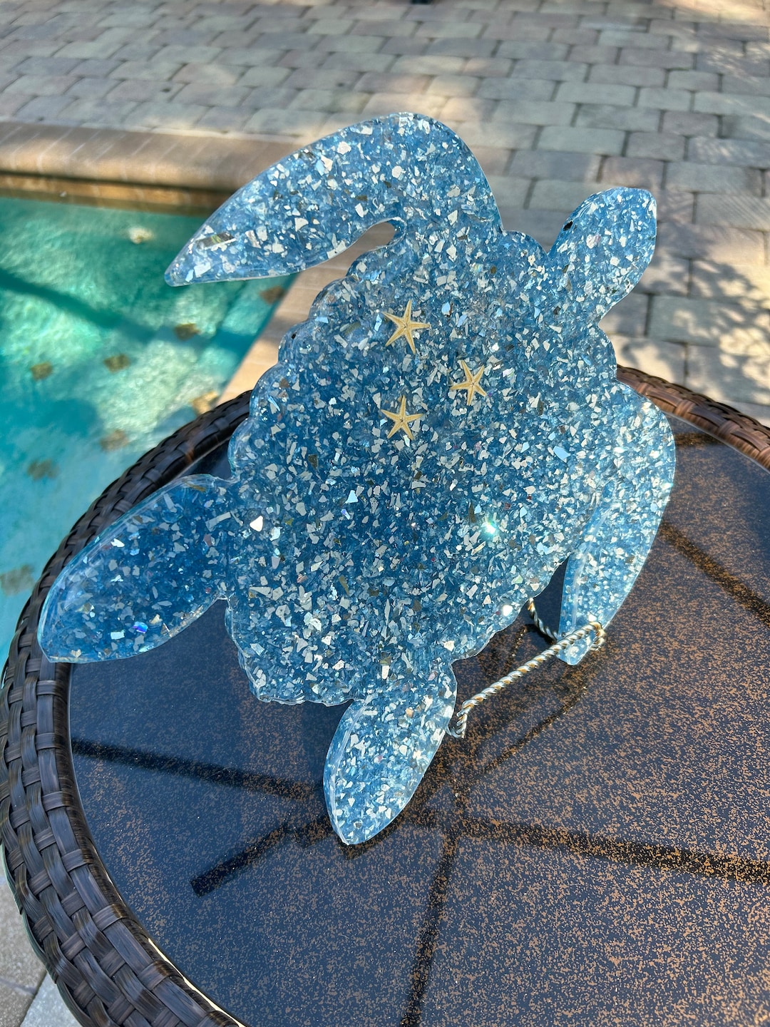 Coastal Sea Turtle/sea Turtle Serving Tray/glass Resin Sea - Etsy