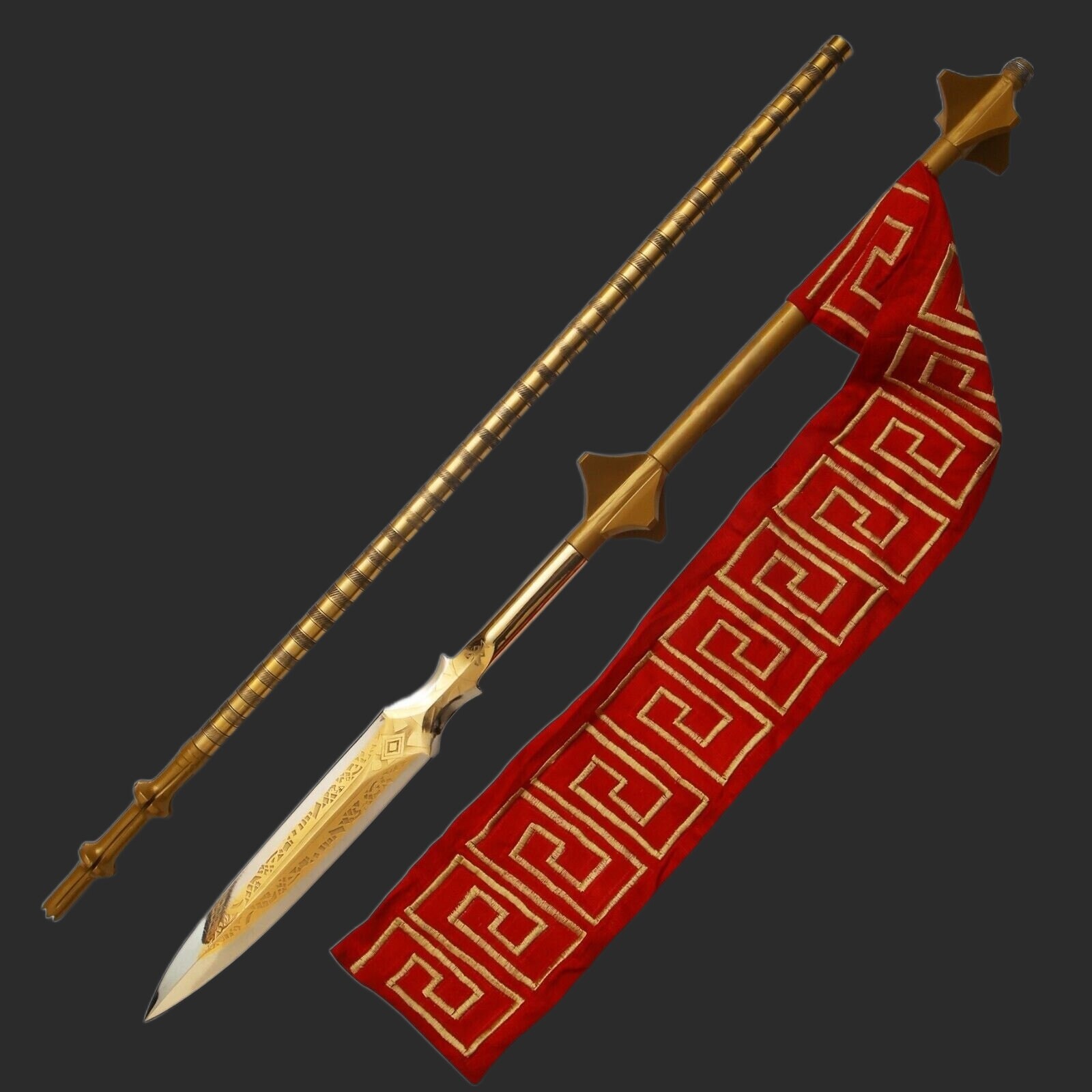 The Legendary Spear of Kratos 21 Karat Pure Gold Plated, Etched Blade ...