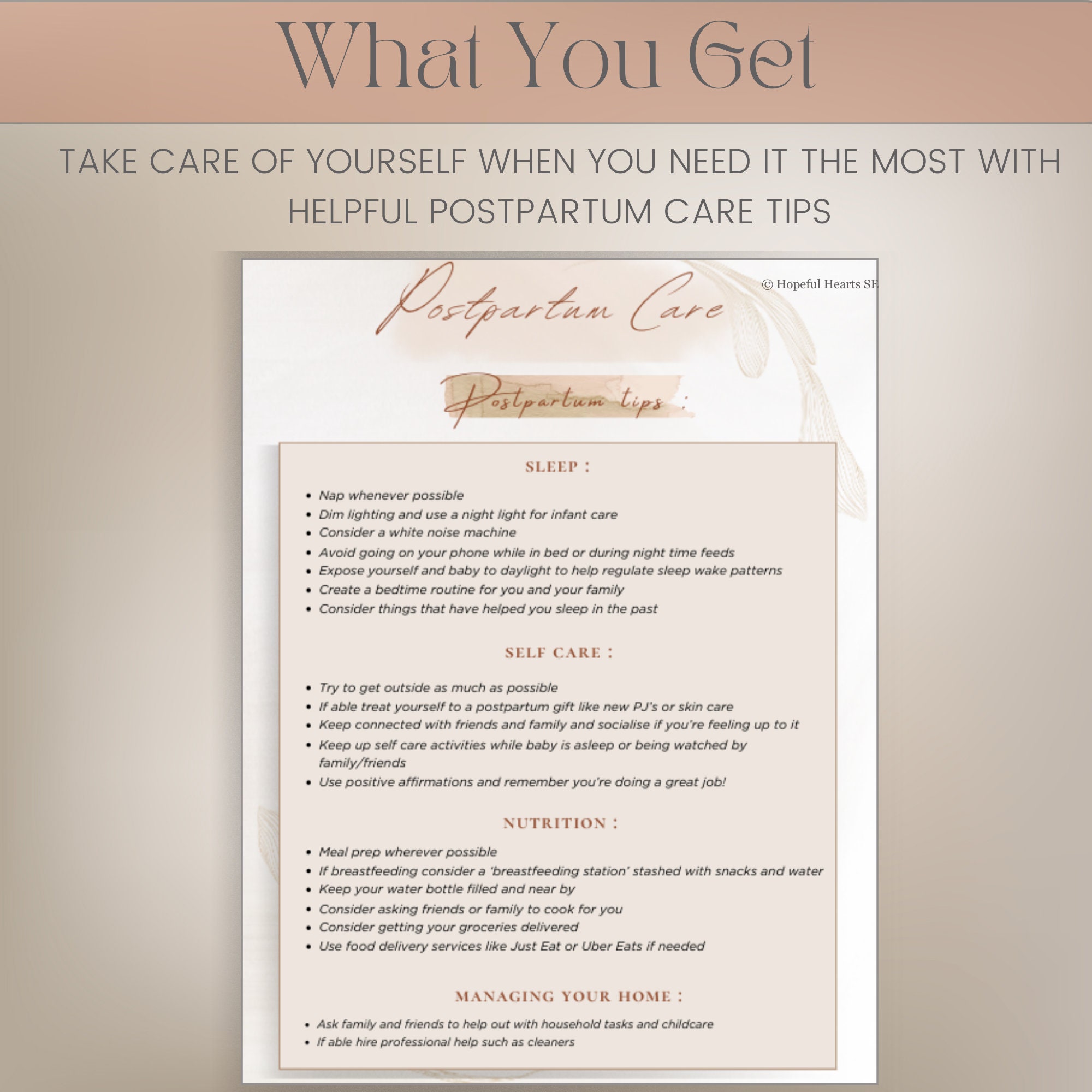 Printable Postpartum Care Plan Bundle Minimal Digital Editable ...