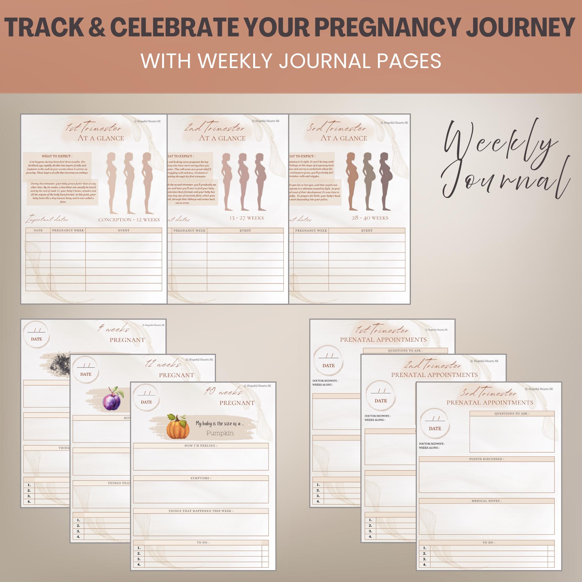 Digital Printable Pregnancy Planner for Moms-to-be | Pregnancy Journal ...