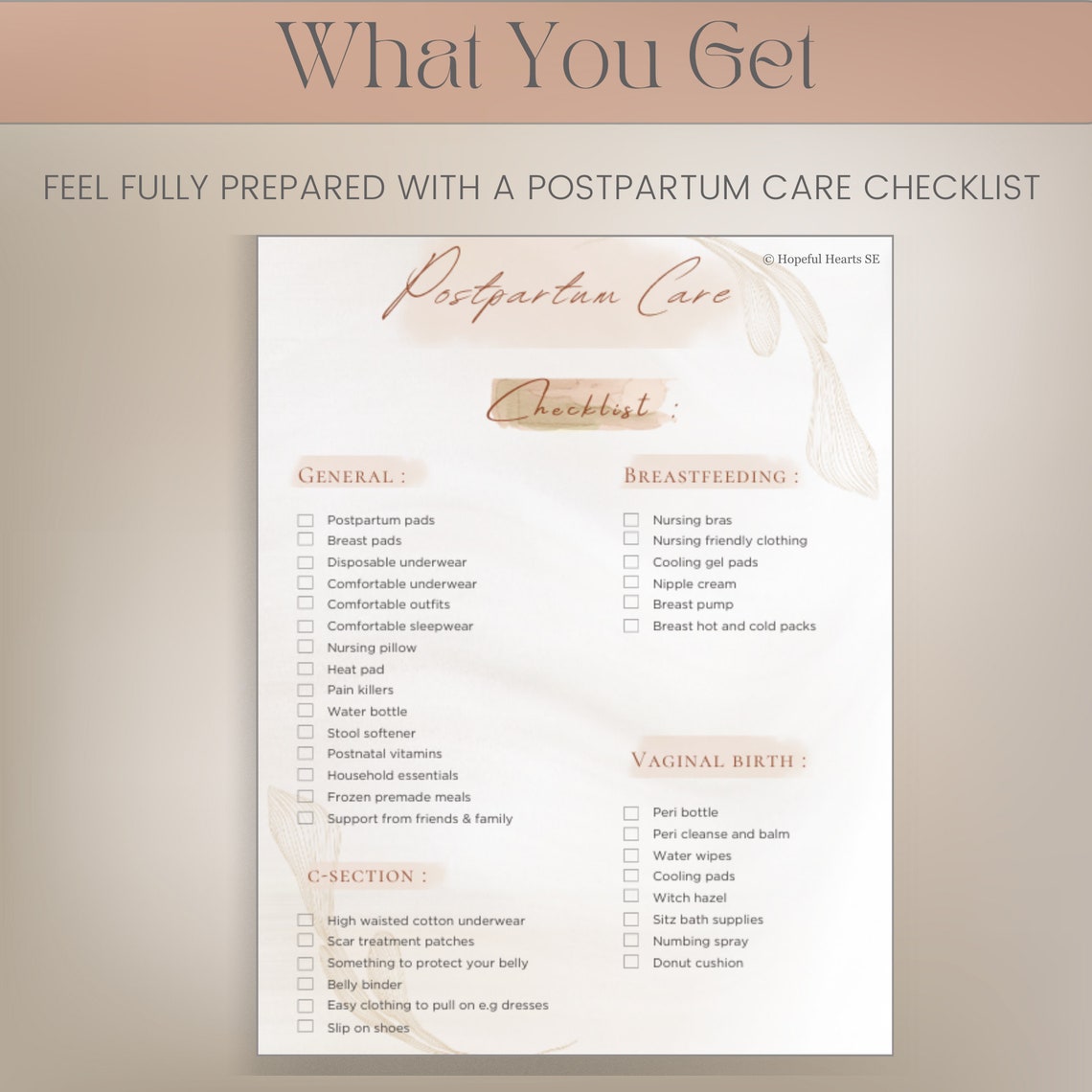 Printable Postpartum Care Plan Bundle Minimal Digital Editable ...
