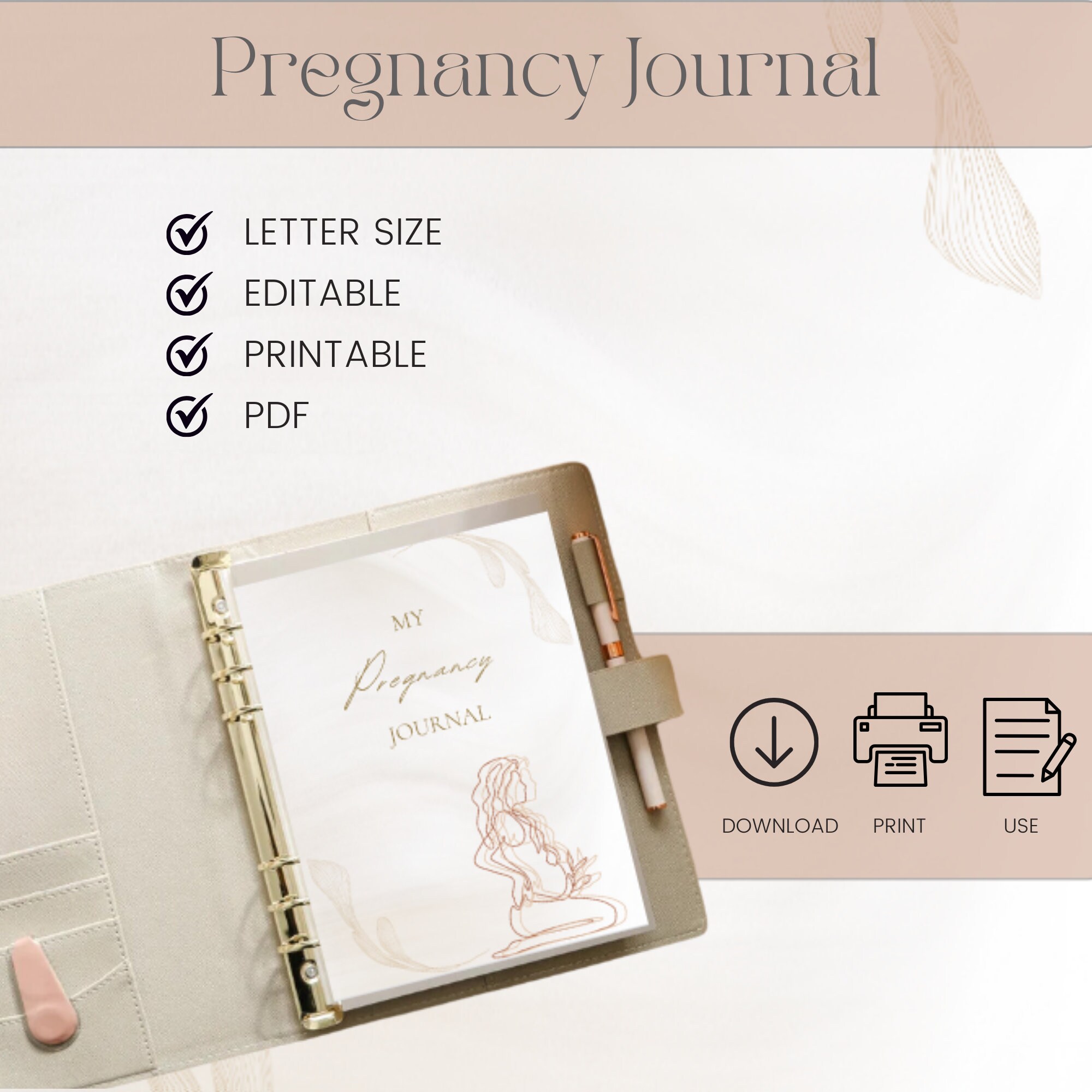 Digital Printable Pregnancy Planner for Moms-to-be | Pregnancy Journal ...