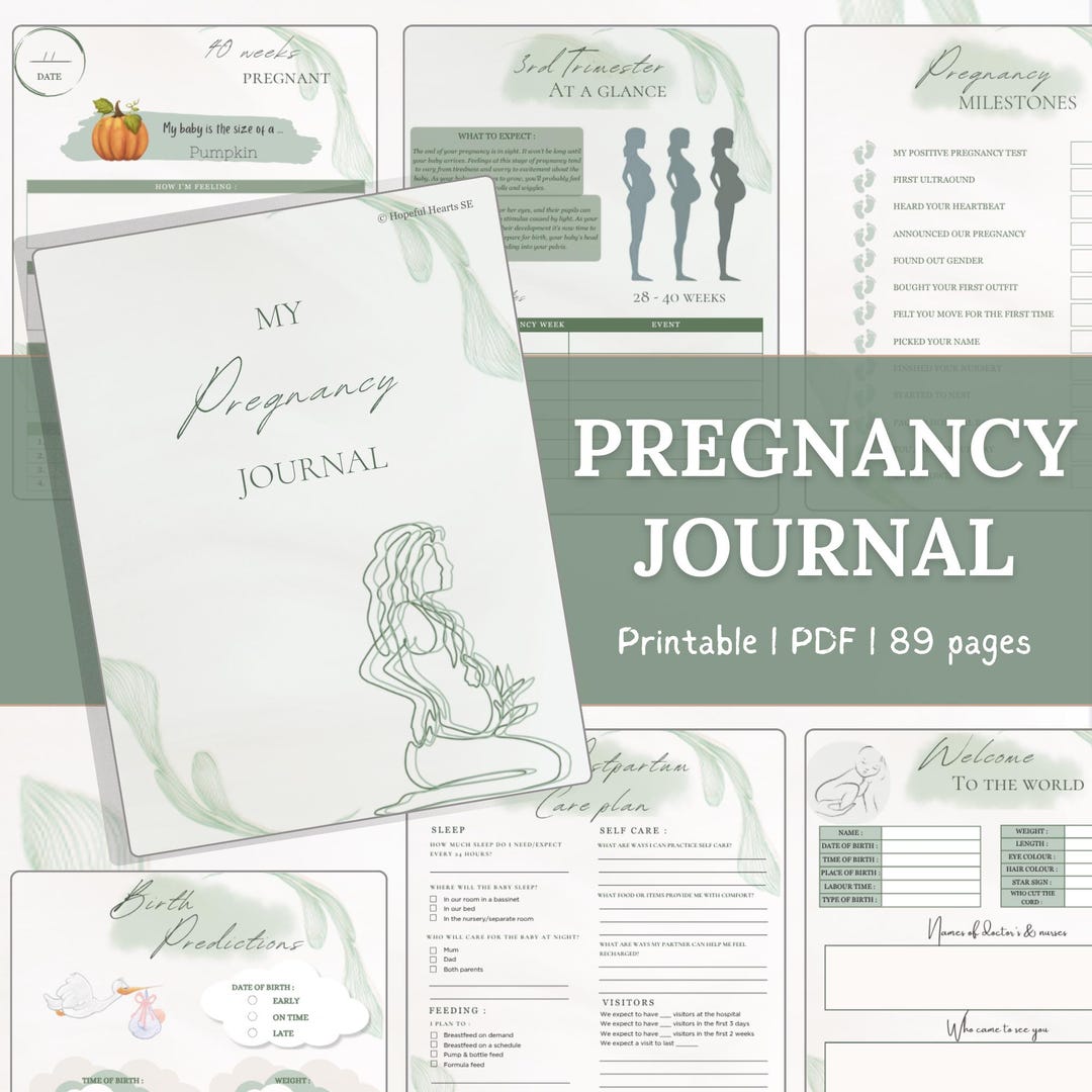 Digital Printable Pregnancy Planner for Moms-to-be | Pregnancy Journal ...