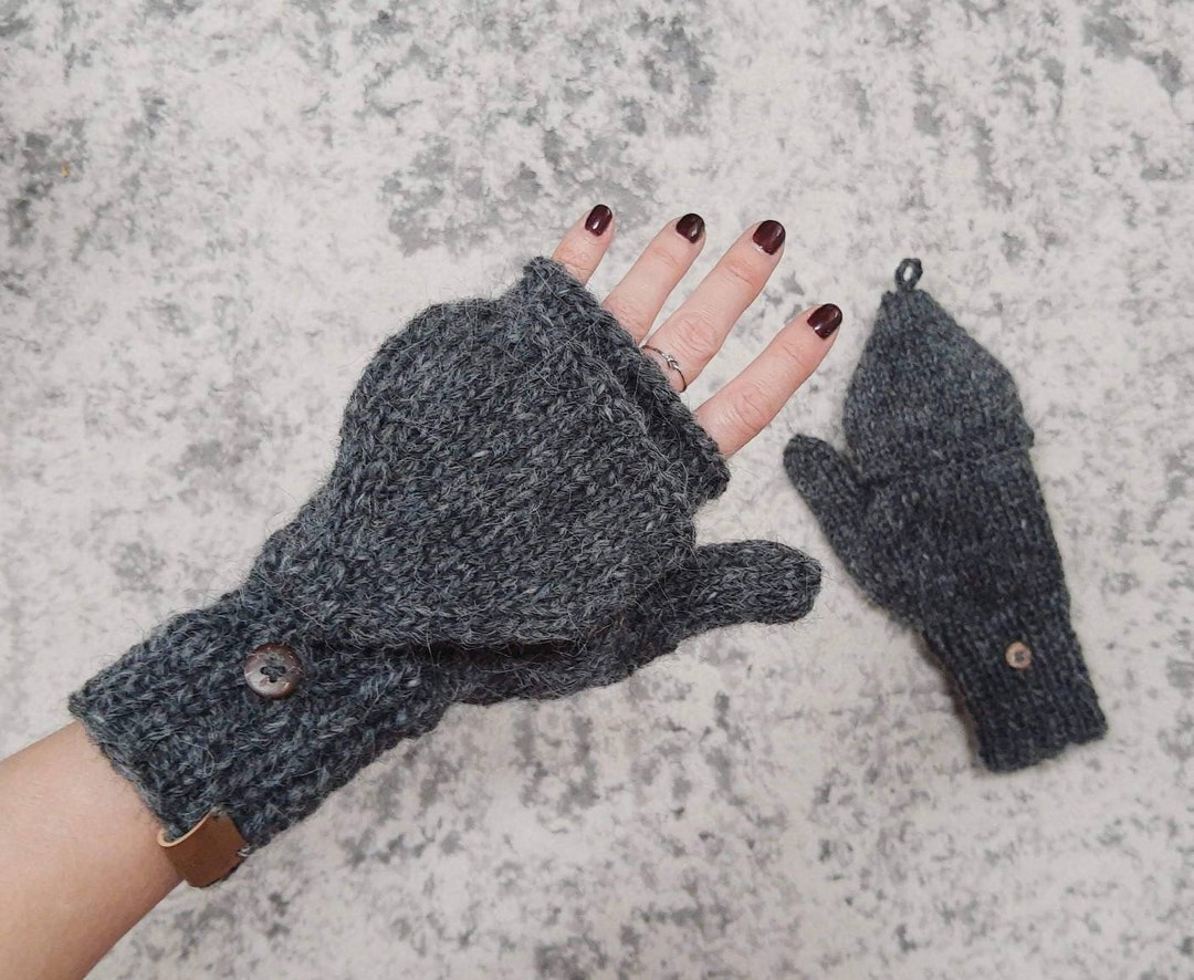Lopi Lettlopi Icelandic Wool Winter Fingerless Mittens / Hand Knitted ...