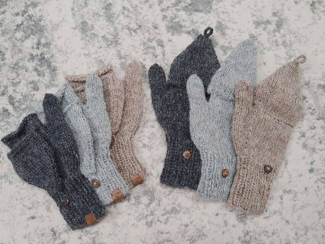 Lopi Lettlopi Icelandic Wool Winter Fingerless Mittens / Hand Knitted ...