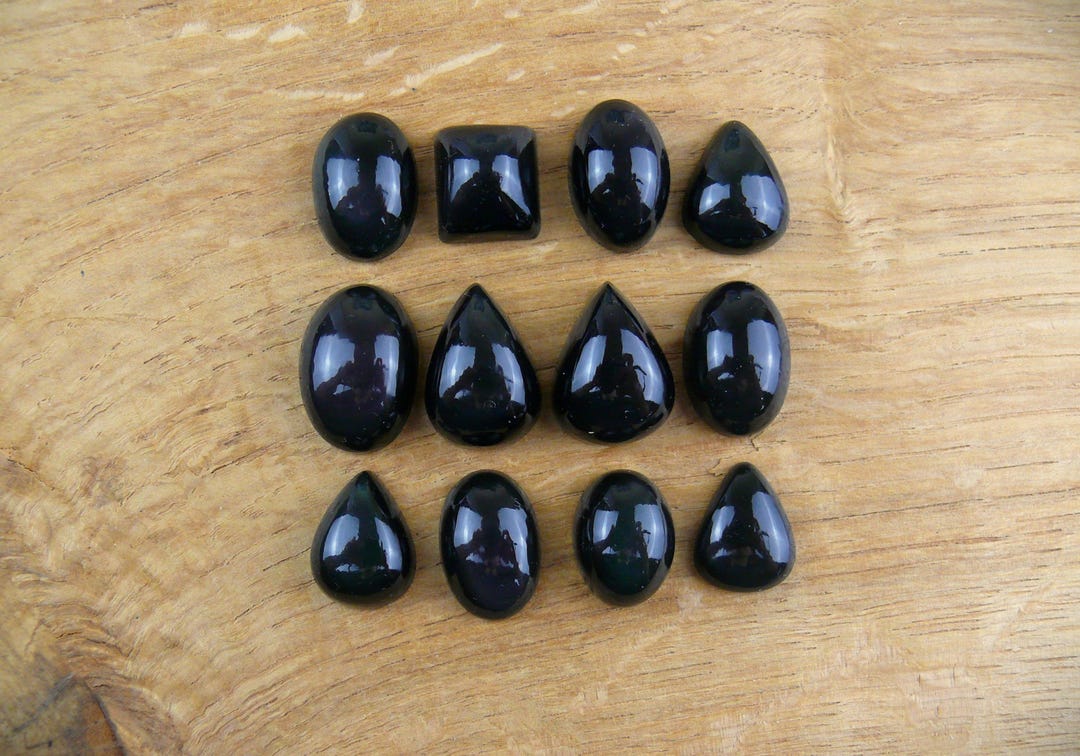 Small Obsidian Cabochons || Rainbow Obsidian || Oval, Square, Teardrop ...