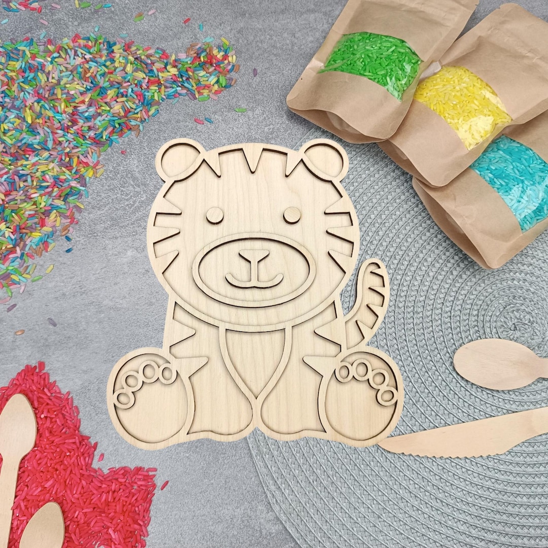 Tiger Sensory Tray – Montessori Play Tray | Toy for Motor Development ...