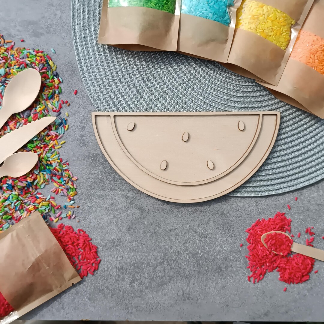 Wooden Sensory Watermelon – Montessori Play Tray | Toy for Motor ...