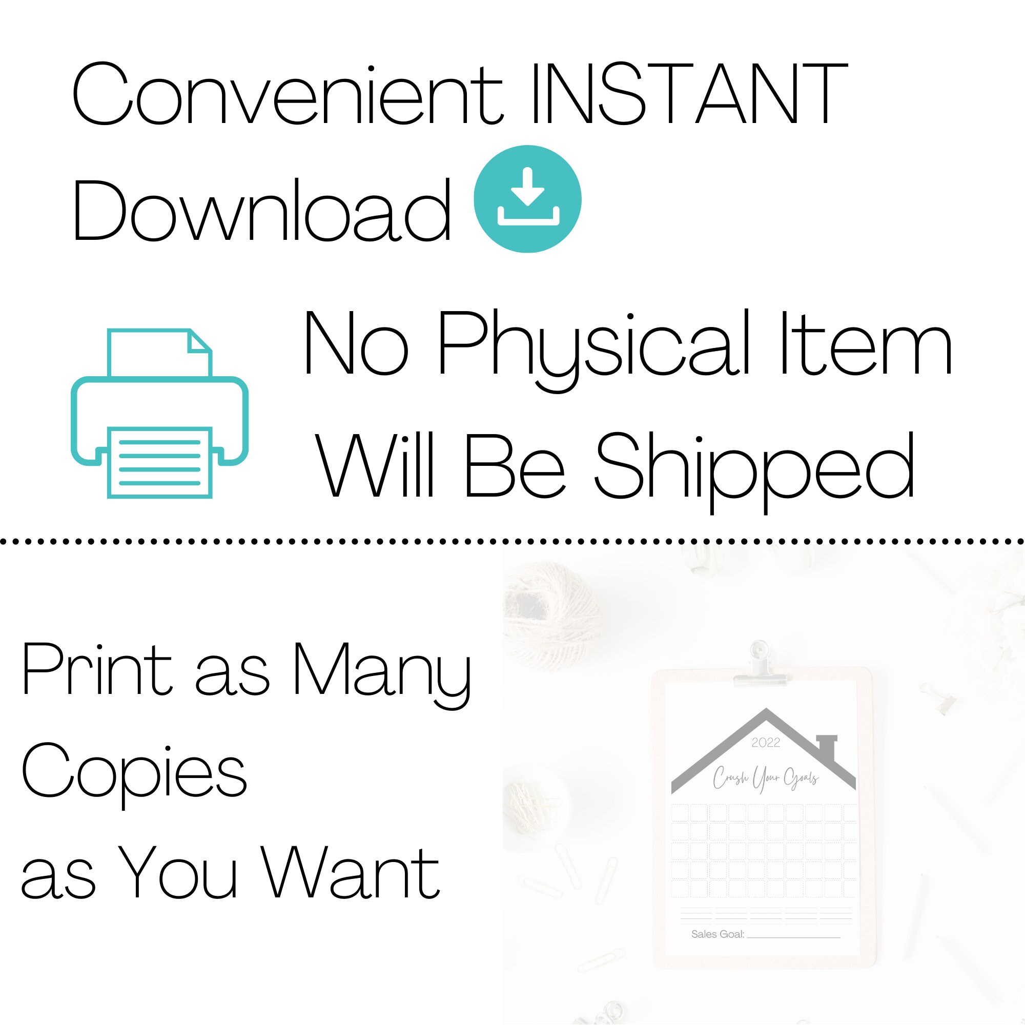 Real Estate Goal Tracker Printable Sales Goal Tracker Goal Tracking ...