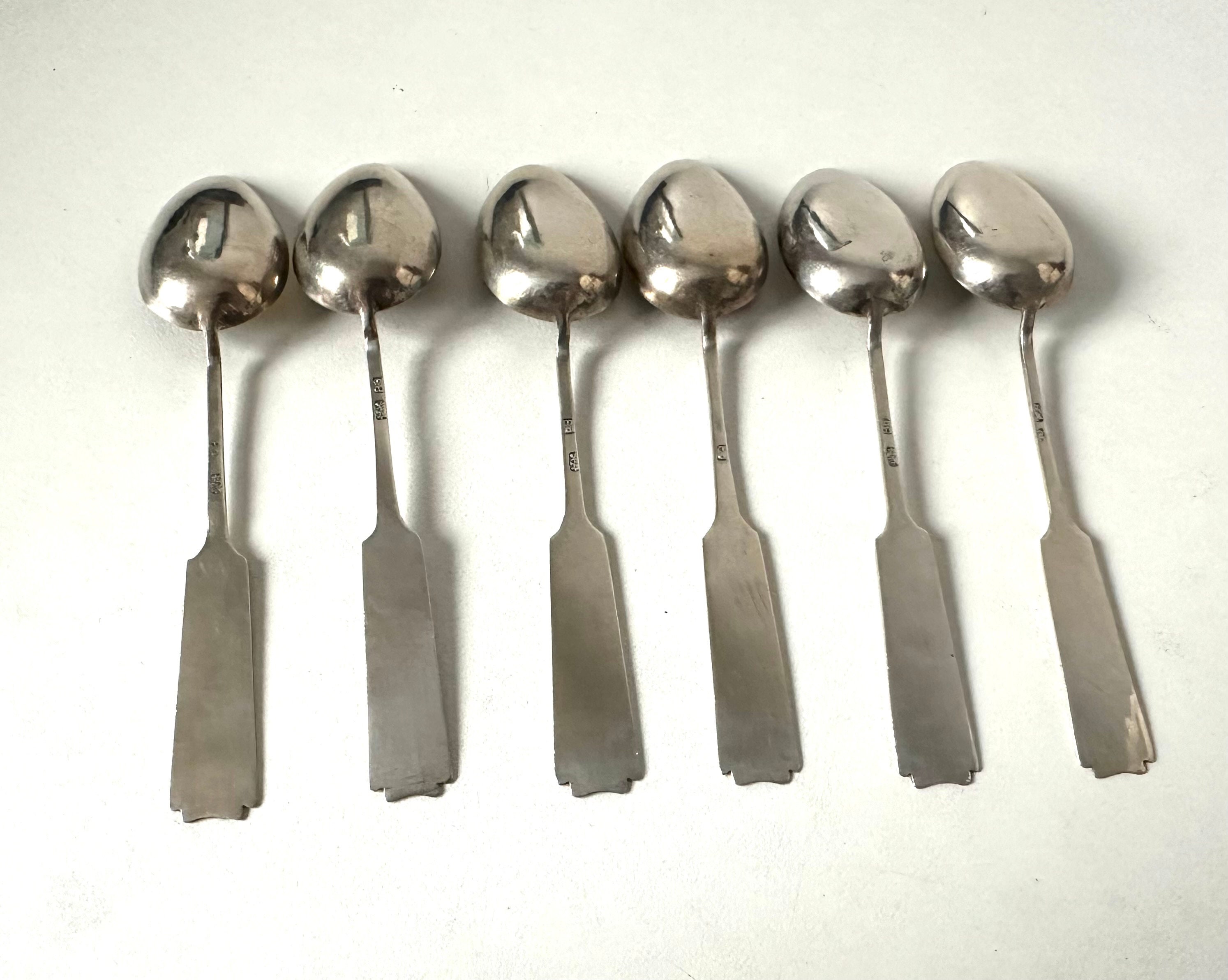 Antique Art Deco Solid Silver Chinese Export Set of Six Spoons Original ...