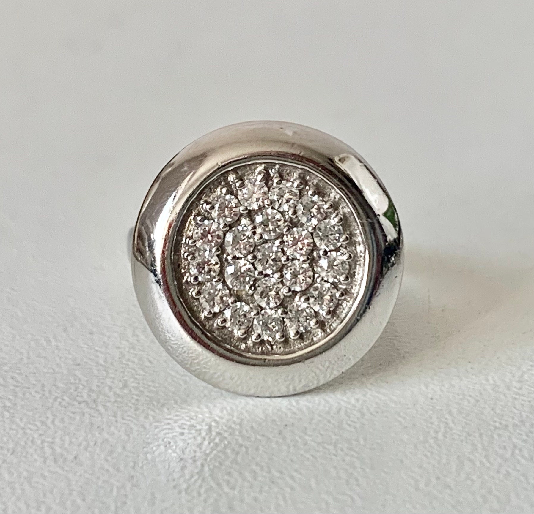 Qvc Solid Sterling Silver DQ/CZ Deco Style Cocktail Ring UK N | Etsy