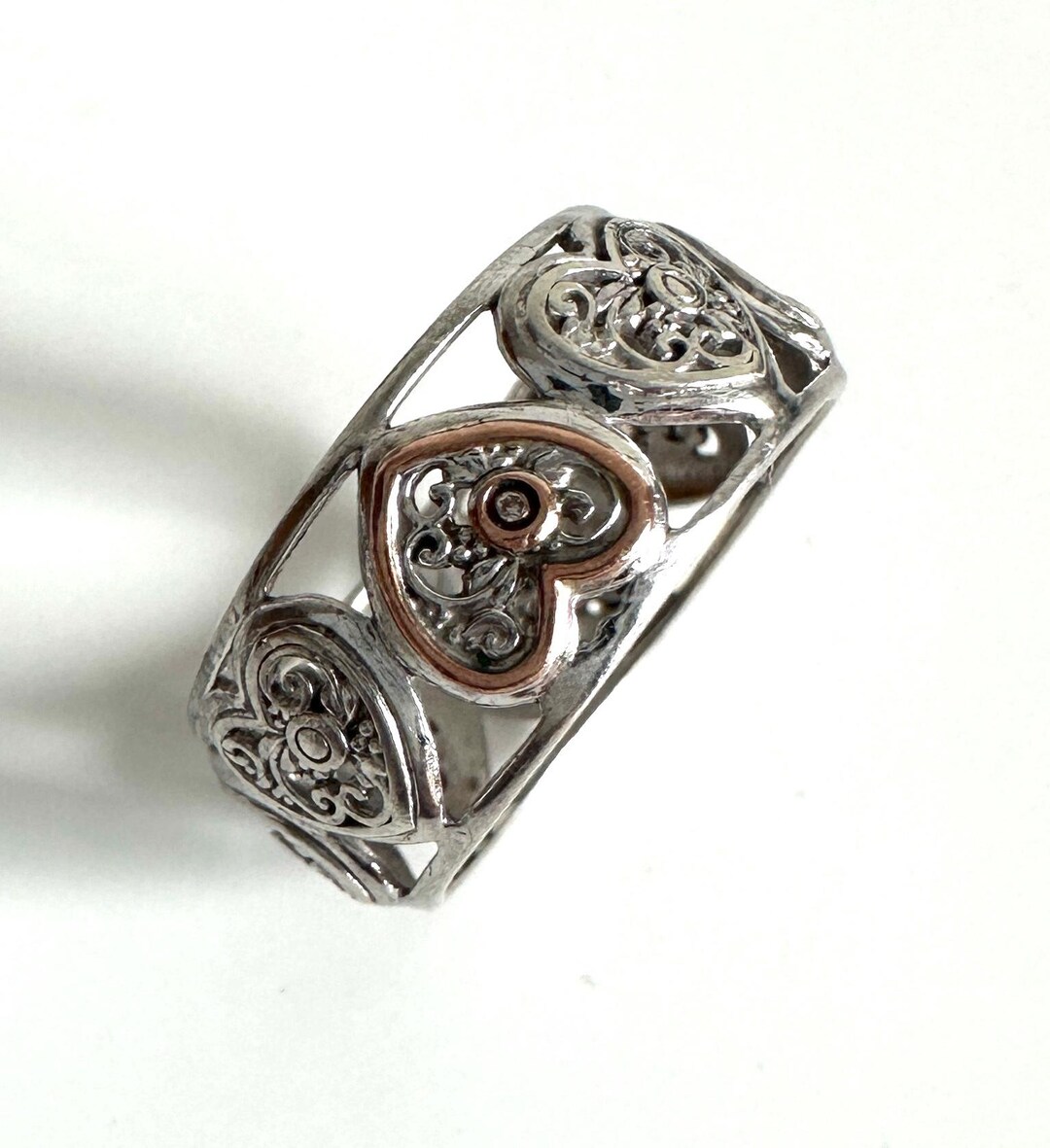 Clogau Tree of Life Heart Silver and Rose Gold Ring UK: N - Etsy