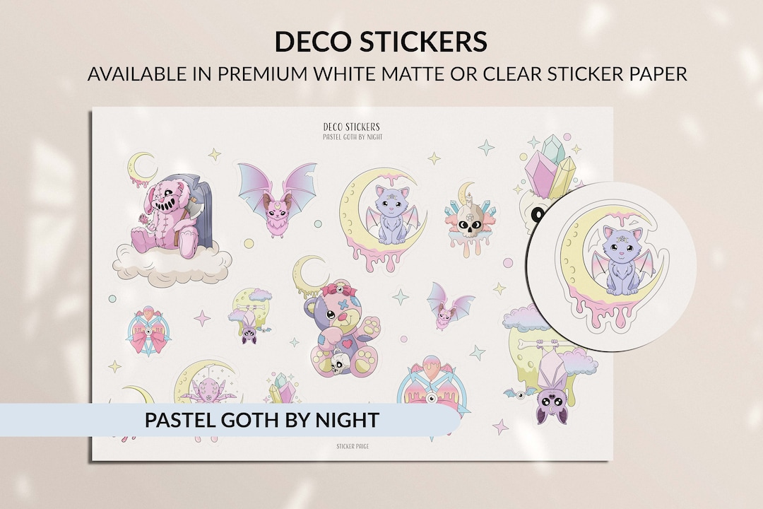 PASTEL GOTH by NIGHT | Planner Stickers | Deco Stickers | Witchy ...