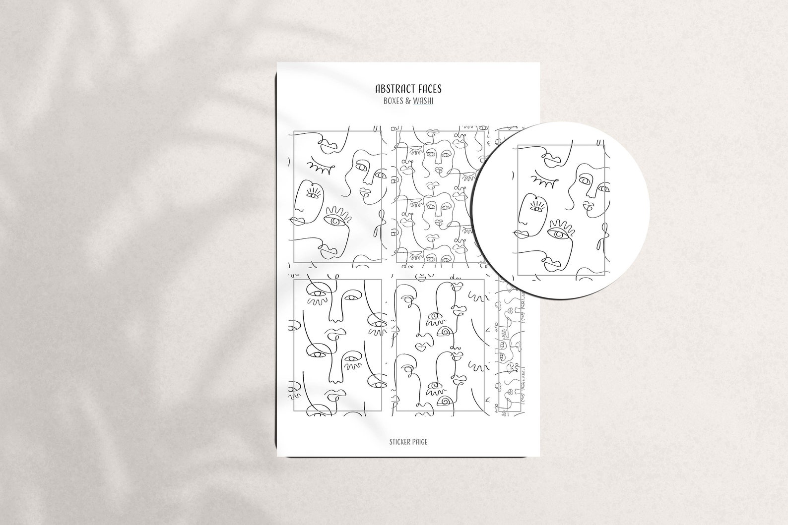 ABSTRACT FACES Planner Sticker Collection | Minimalist Sticker Pack ...