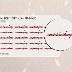 REMINDERS HIGHLIGHT SCRIPT V2.0 Planner Stickers Minimalist Planning ...