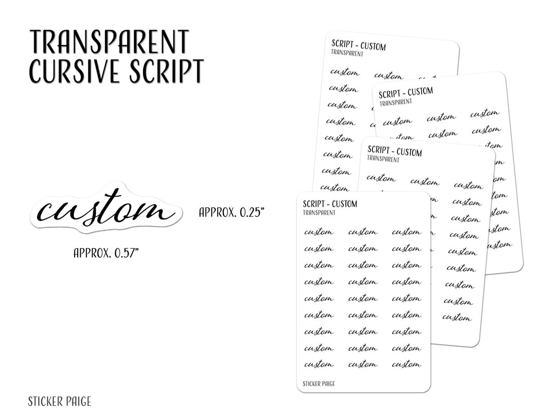 CUSTOM - CURSIVE SCRIPT V1.0 Planner Stickers | Minimalist Planning ...