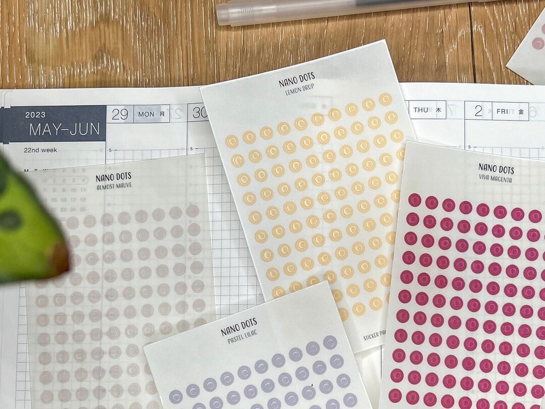 TRANSPARENT NANO DOTS Planner Stickers | Minimal Sticker Sheet | Tiny ...