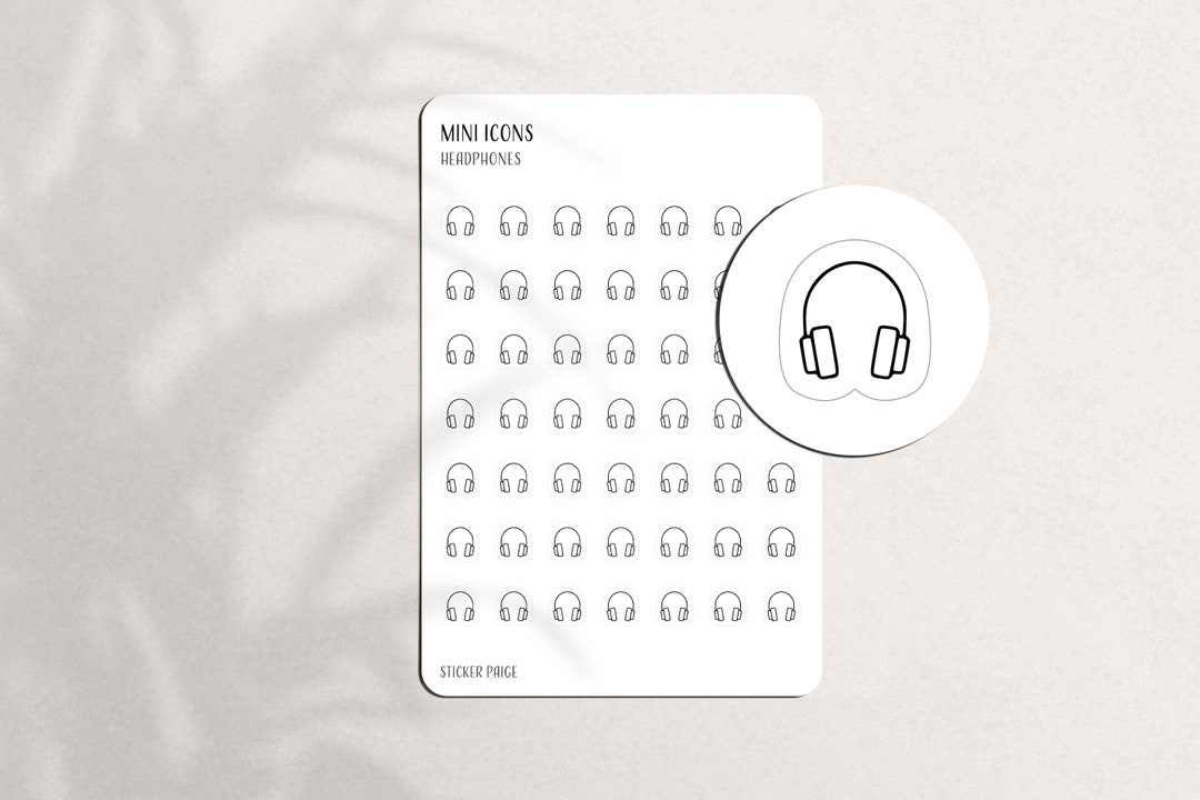 HEADPHONES Mini Icon Stickers | Minimal & Functional Planner Stickers ...