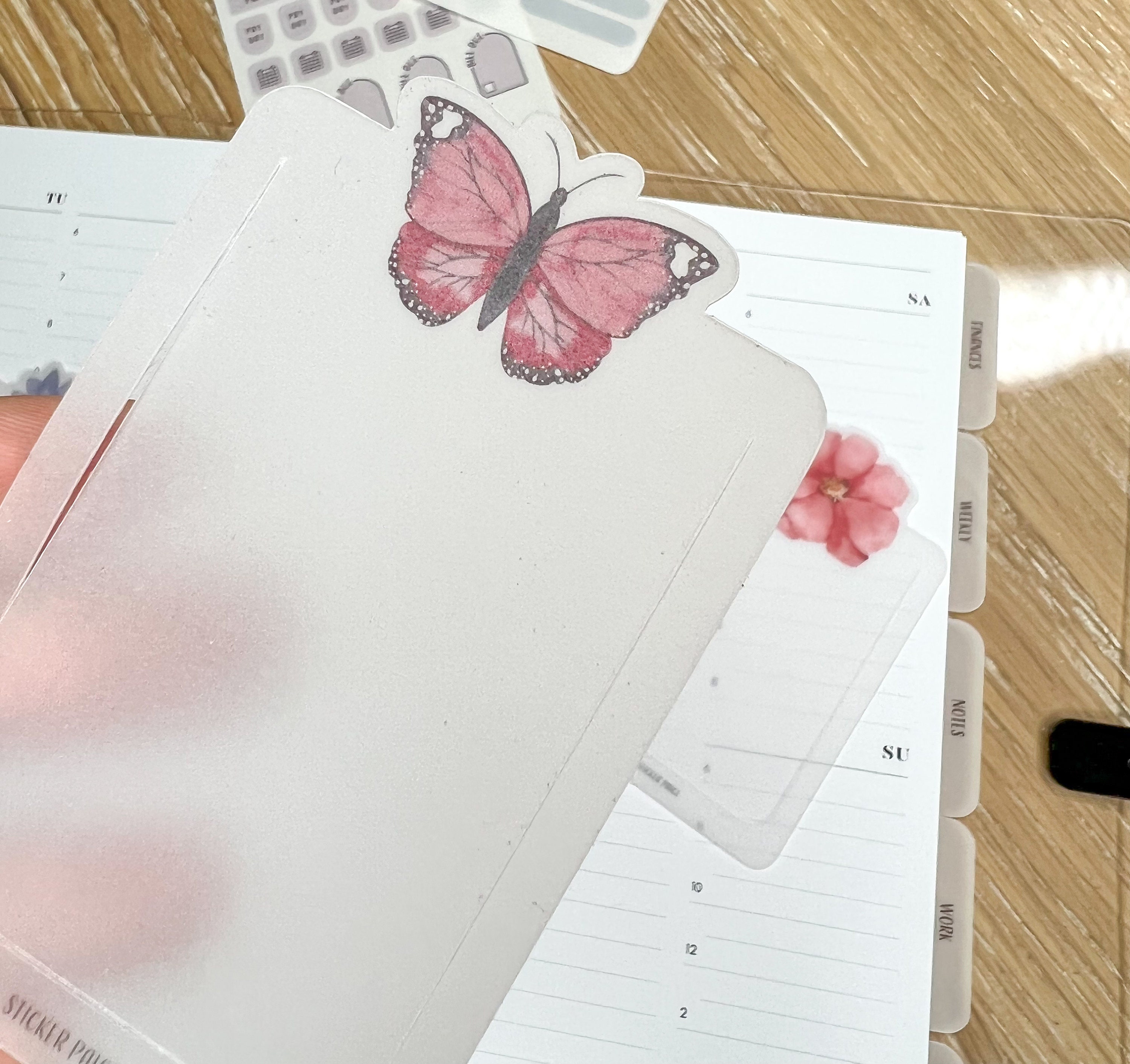 Page Markers | Vellum Paper Tabs | Floral Butterfly Planning Bookmark ...
