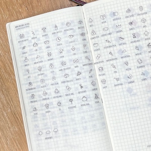 ASSORTED MINI DOODLE Icon Stickers | Minimalist Planner Stickers ...