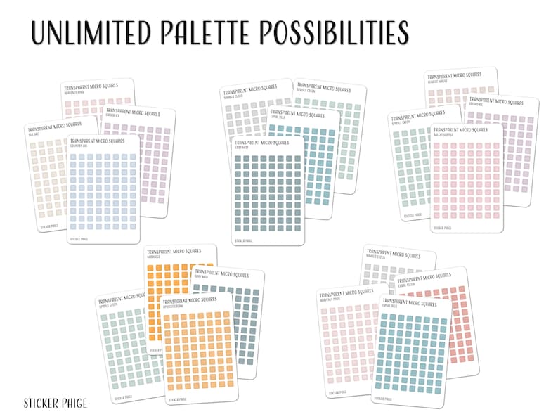 TRANSPARENT MICRO SQUARES Planner Stickers | Minimalist Planning ...