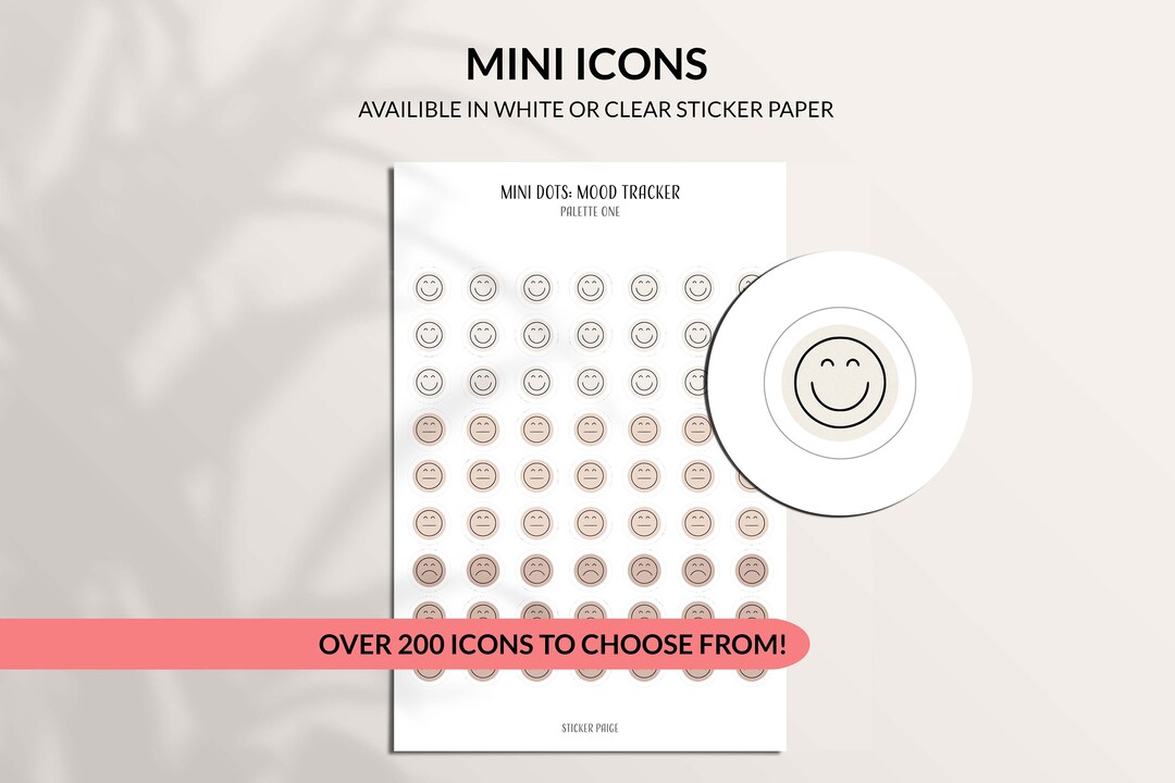 MOOD TRACKER - Mini Dots Stickers | Minimal & Functional Planner ...